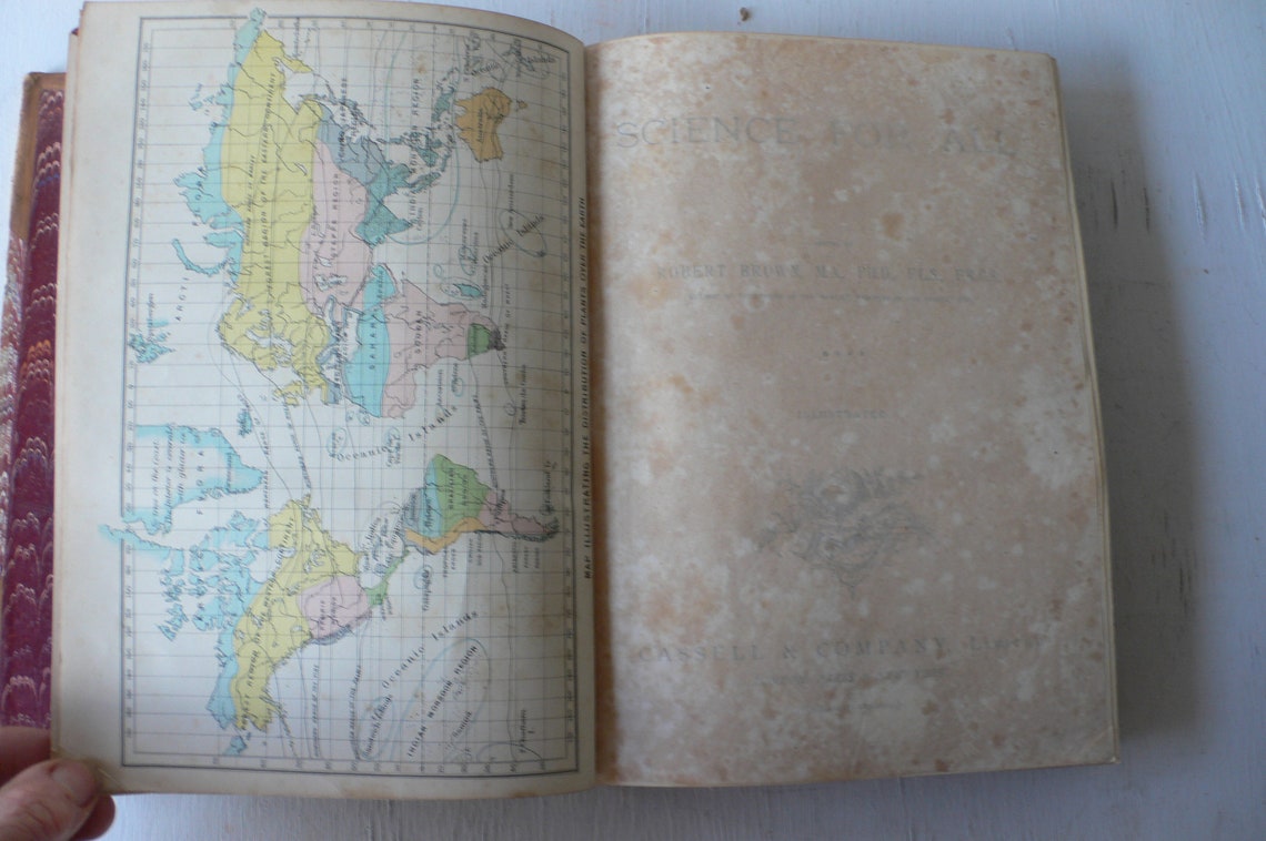 Antique Book Science for All Illustrated Leather Bound - Etsy