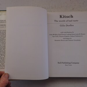 Vintage Book, Kitsch, the World of Bad Taste, Gillo Dorfles, 1969 ...