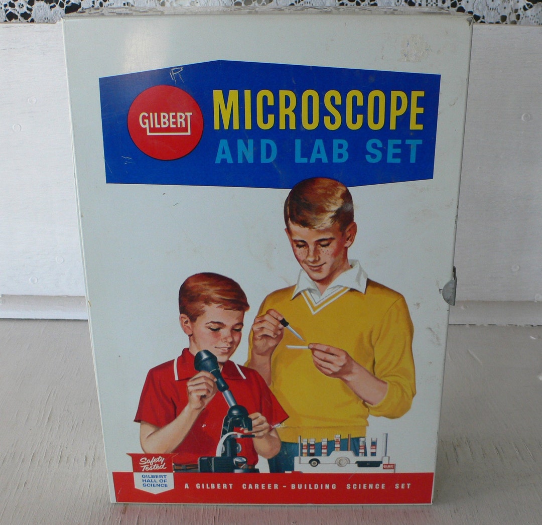 Vintage Gilbert Microscope and Lab Set, No 13025, Metal Box, Free ...