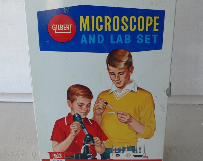 Vintage Gilbert Microscope and Lab Set, No 13025, Metal Box, Free ...