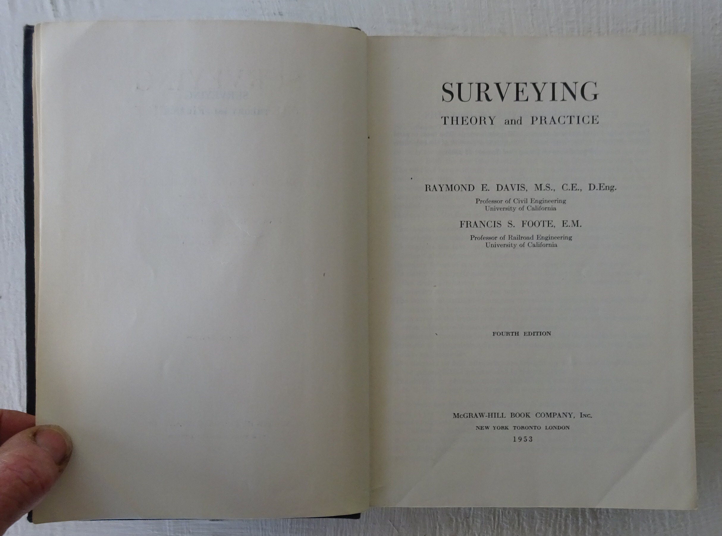 Vintage Surveying Textbook: Davis and Foote, 1953 Illustrated Edition ...