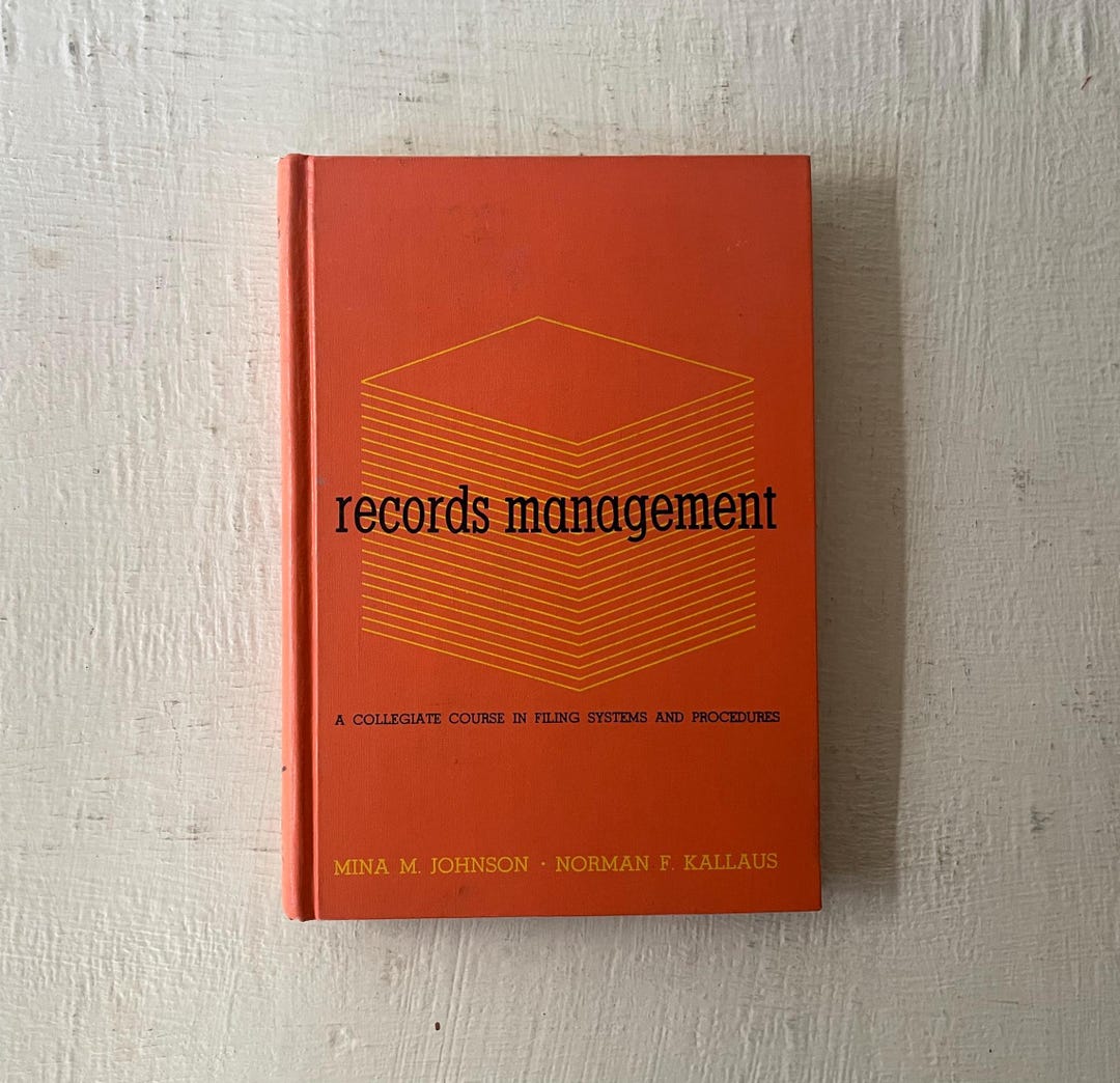 Vintage Book, Records Management, A Collegiate Course in Filing Systems ...