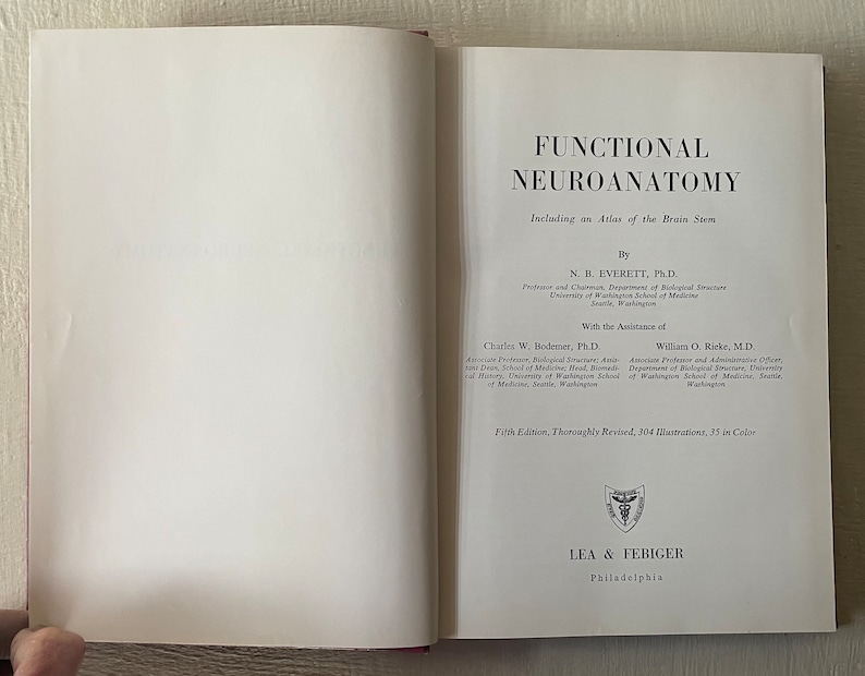 Vintage Functional Neuroanatomy Book: 1967 Illustrated Medical Atlas - Etsy