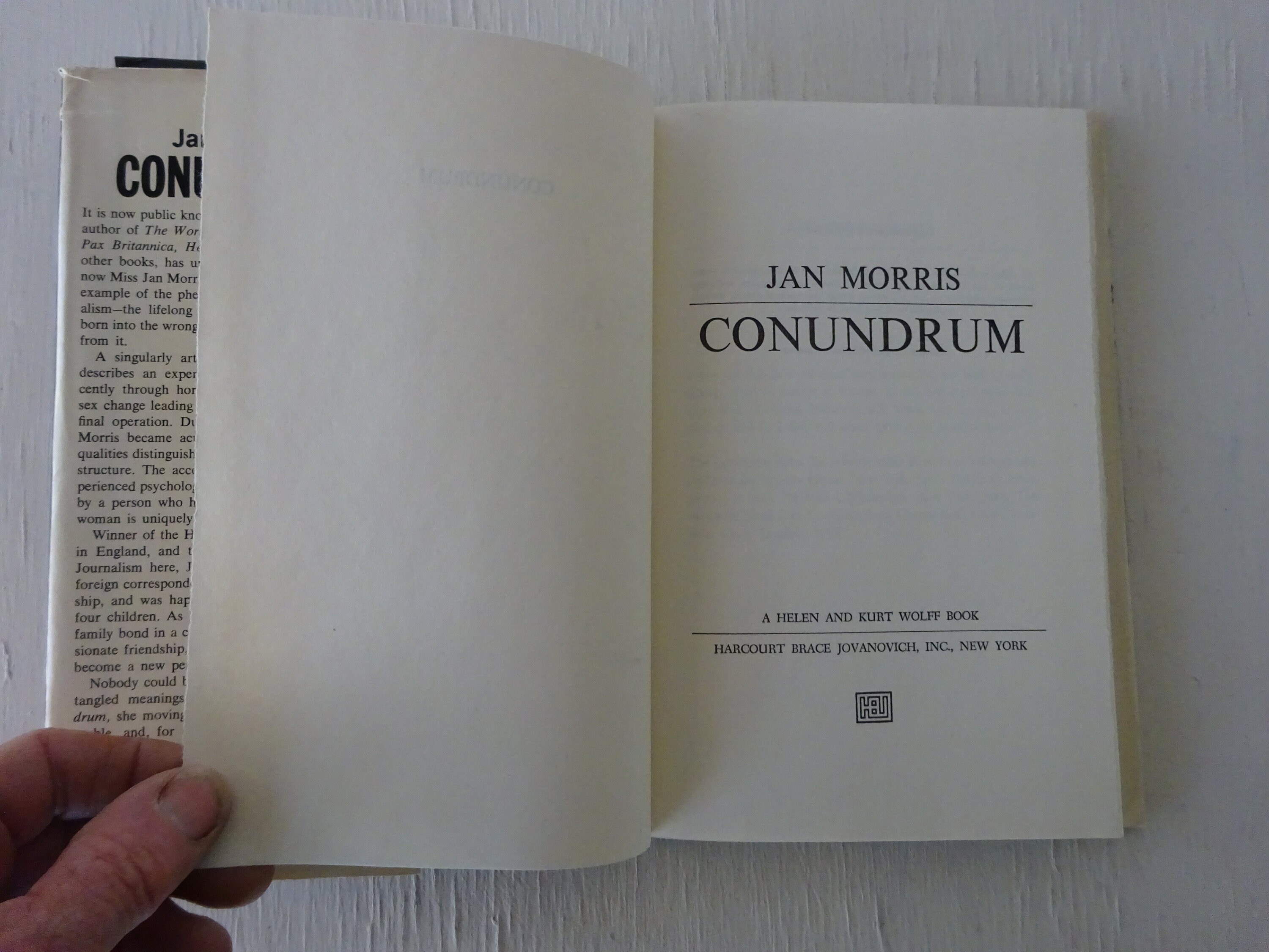Vintage Book Conundrum Jan Morris Transsexualism Rare - Etsy UK