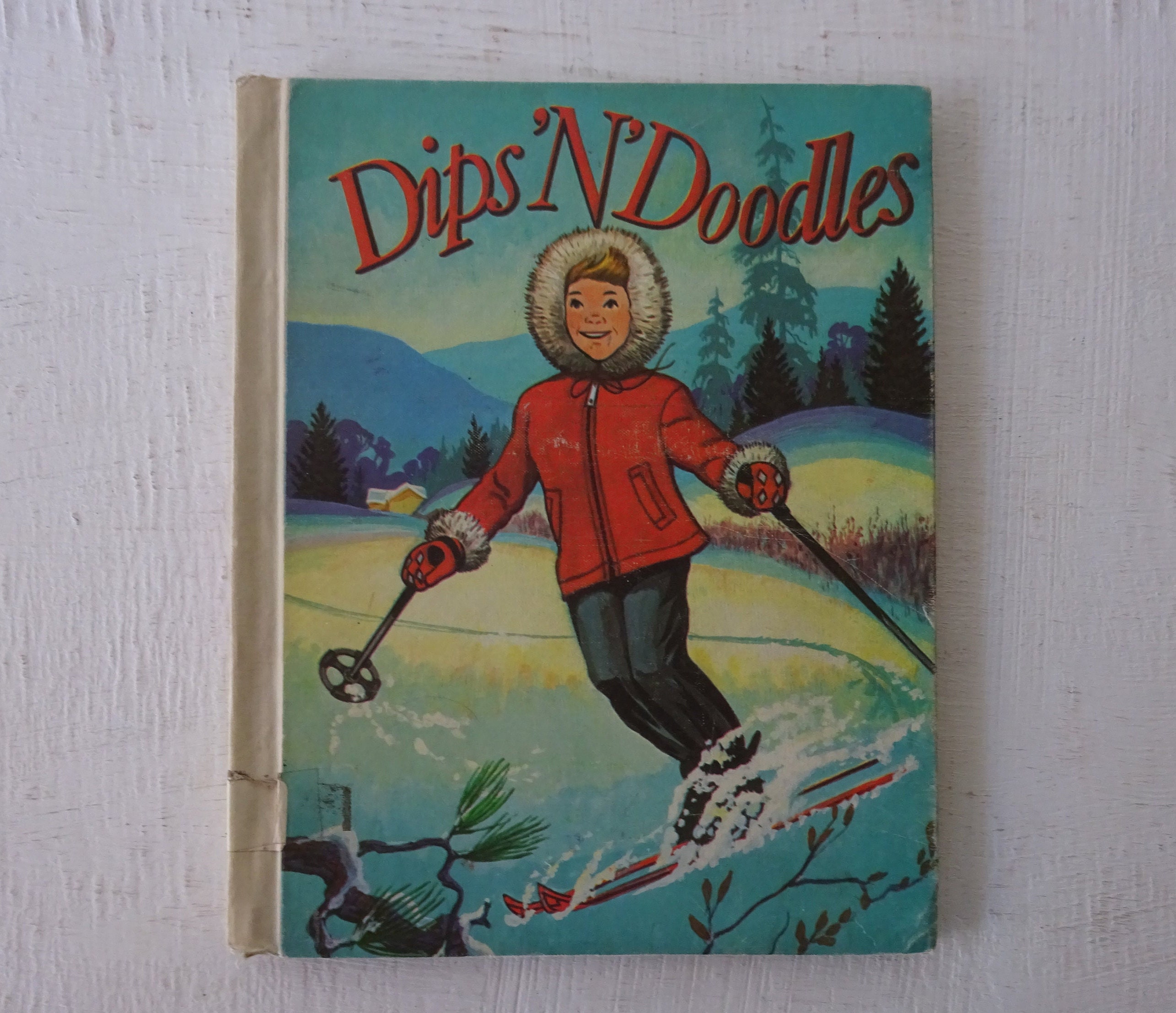 Vintage Children's Book: Dips 'N' Doodles, 1970s Illustrated Skiing - Etsy
