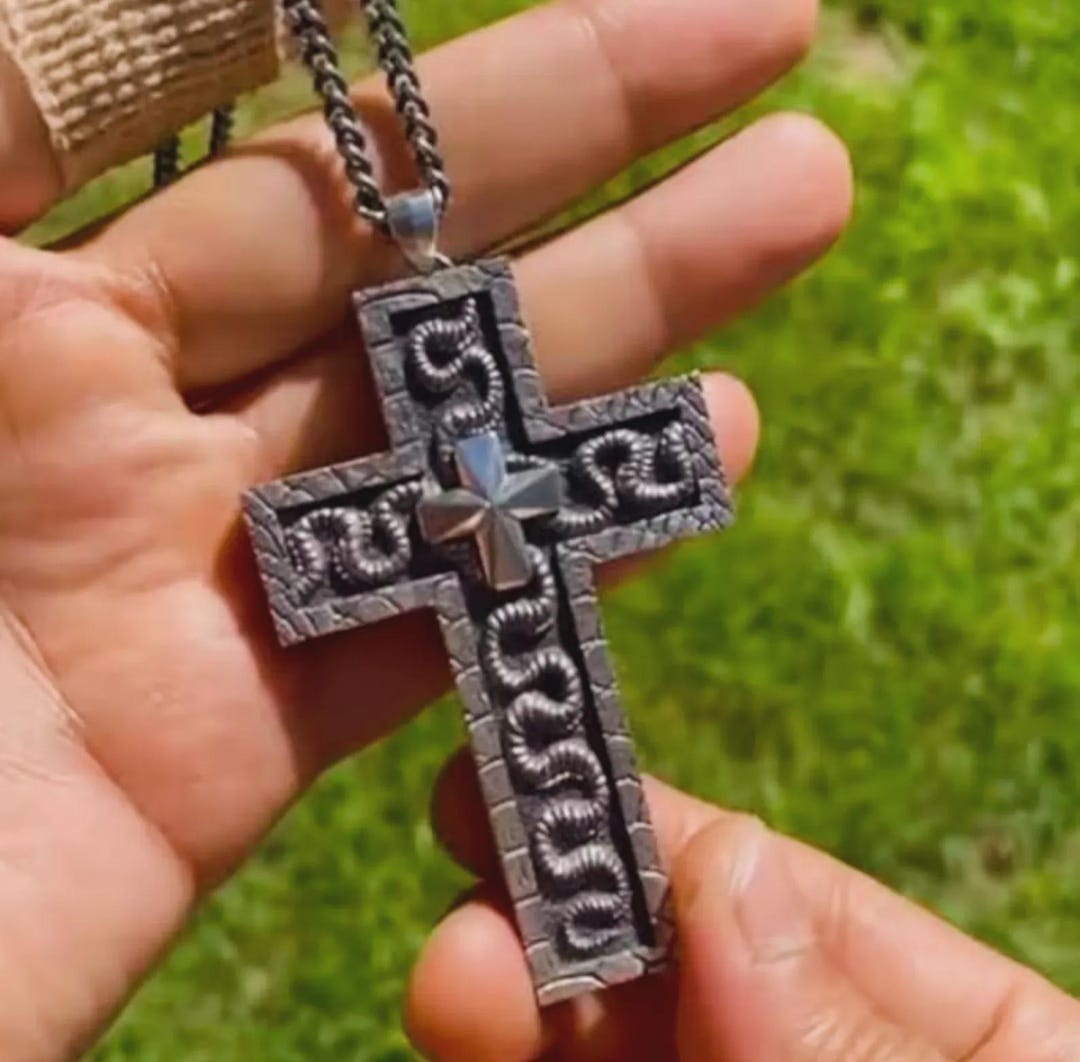 Thanos Inspired Cross Necklace – Hidden Compartment Pendant, Geek ...