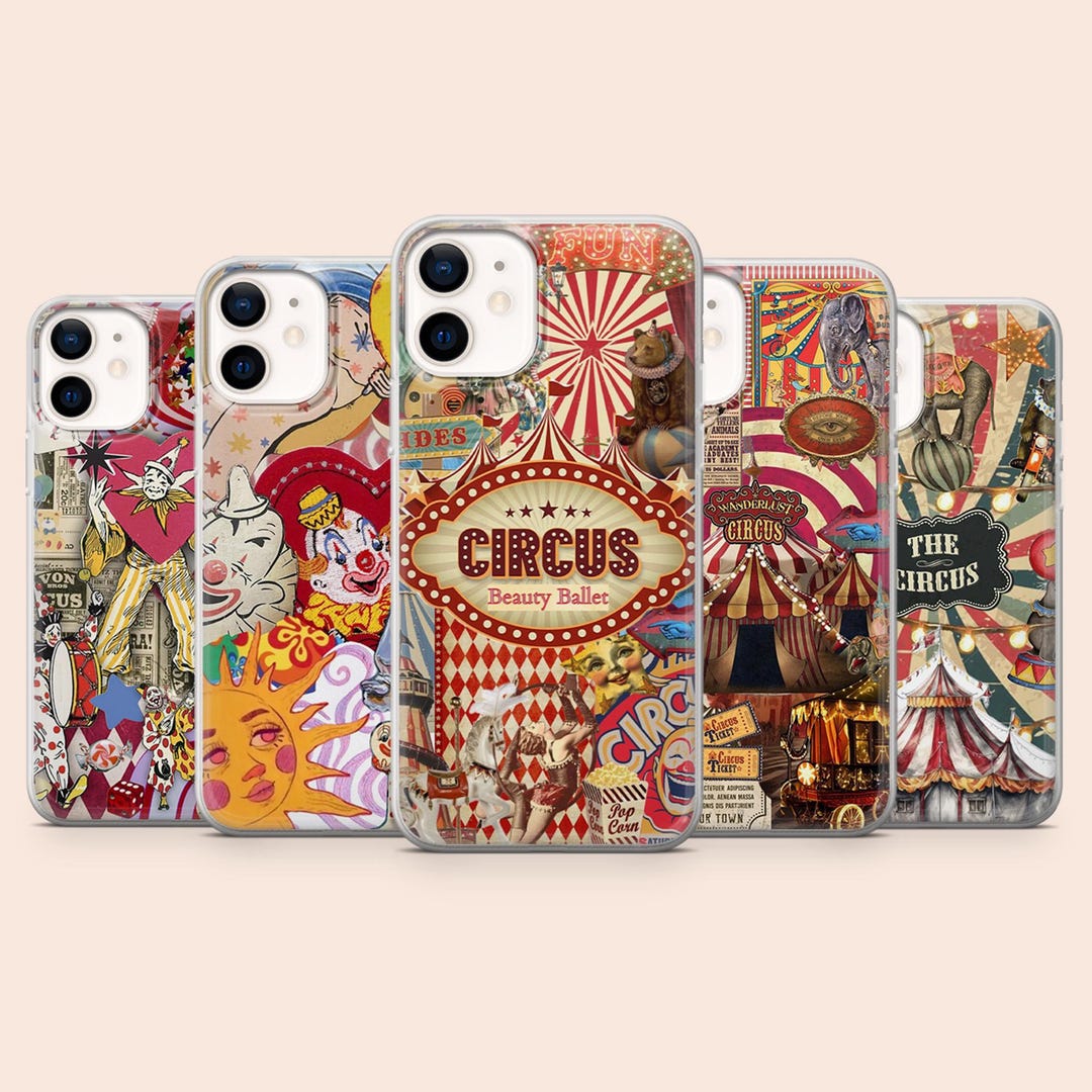 Circus Phone Case Clown Carnival Cover for iPhone 17pro, 16, 15, 14, 13 ...