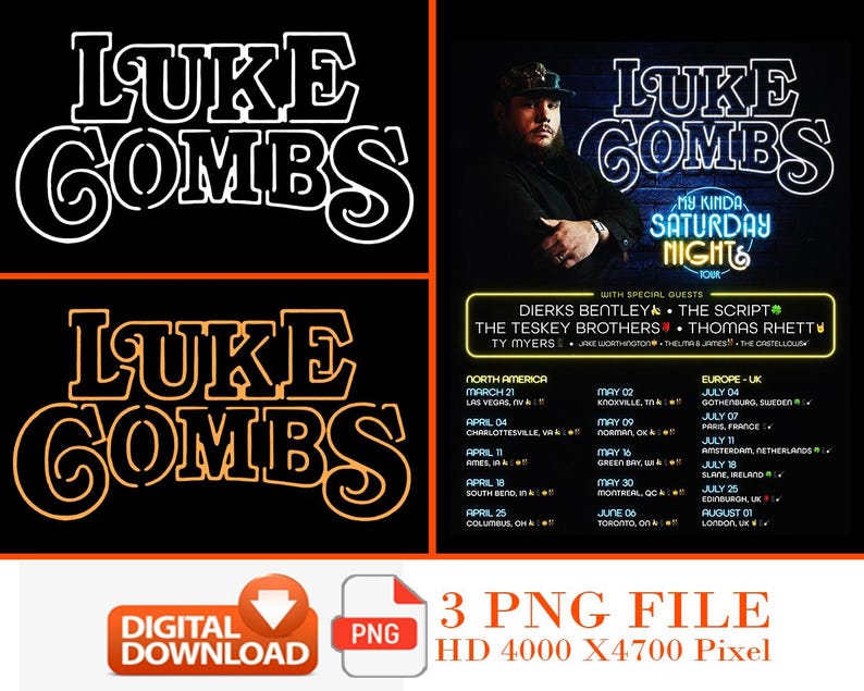 Luke Combs Concert PNG, Country Music T-shirt Design (digital File) - Etsy