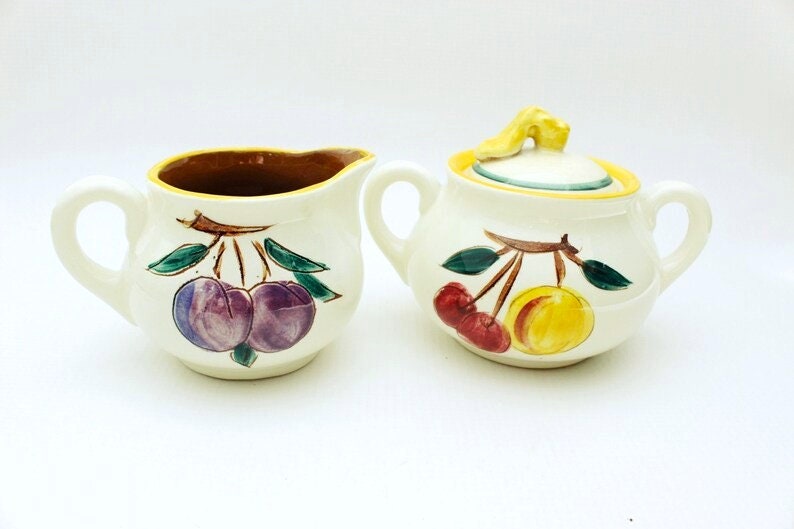 Stangl Creamer and Sugar, Stangl Fruit Creamer and Sugar, Stangl ...