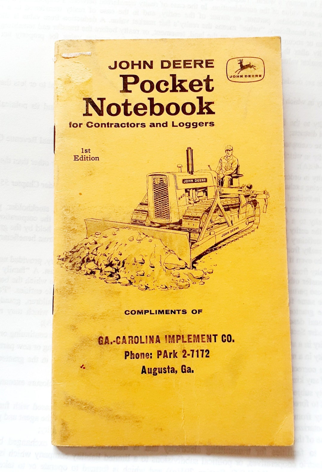 John Deere Pocket Notebook for Contractors and Loggers, - Etsy