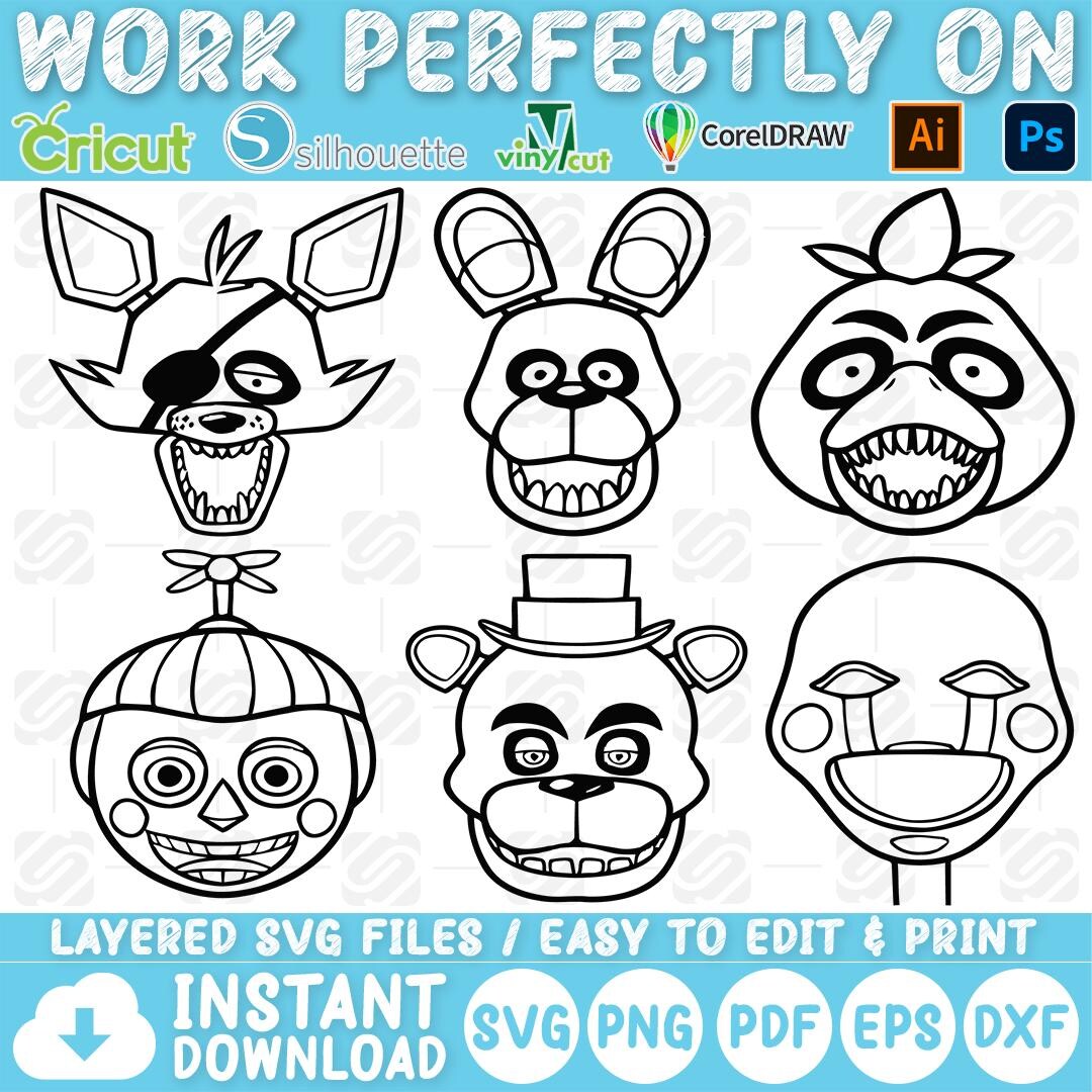 FNAF Svg Bundle, FNAF Svg, FNAF Png Bundle, Fnaf Clipart, Cricut ...