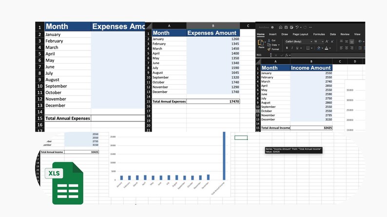 Annual Budget Planner PRO Excel | Yearly Budget Spreadsheet | Income ...