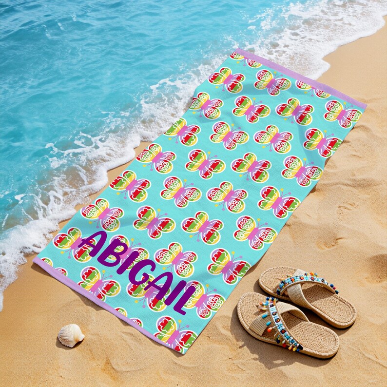 Personalized Beach Towel With Custom Name, Sea Turtle Dinosaur ...