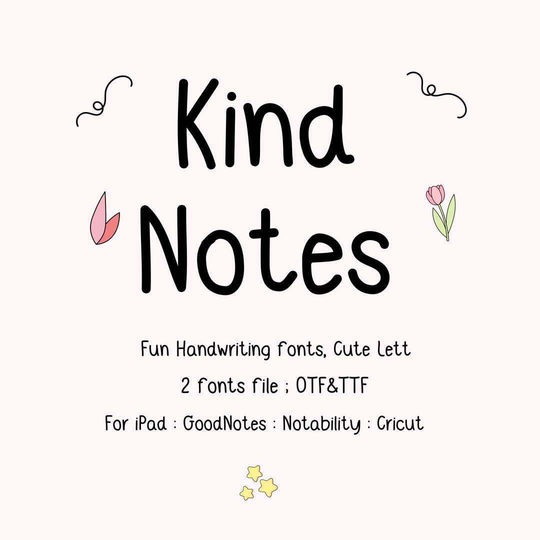 Kind Notes Handwriting Font – Cute Minimal Handwritten Font for ...