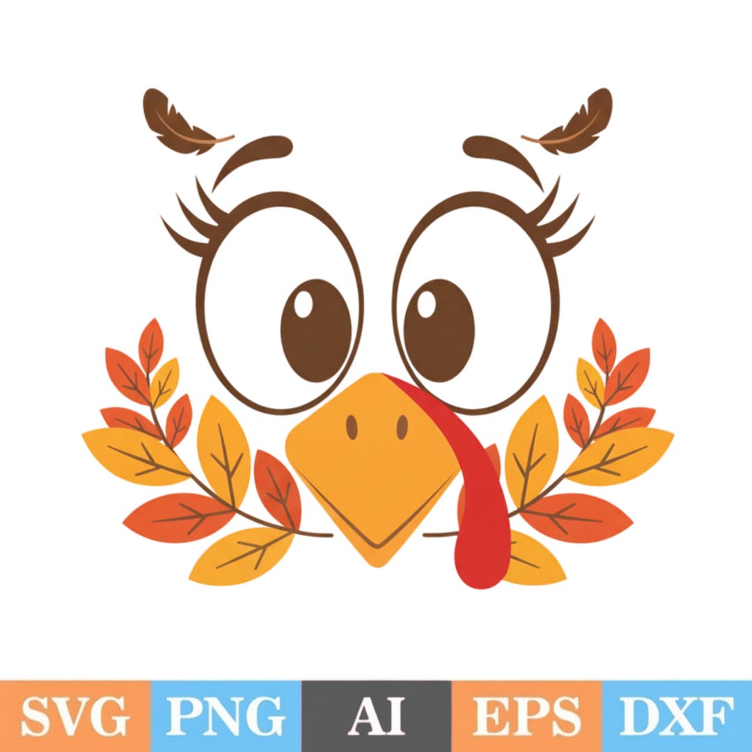 Turkey Face Svg Png Dfx & Eps, Thanksgiving Turkey SVG, Gobble SVG ...