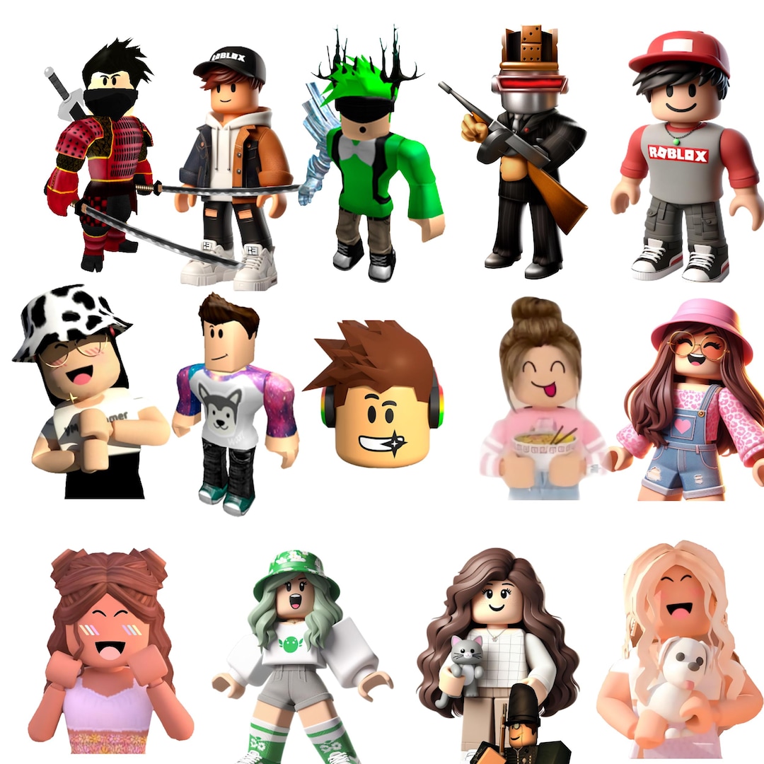 Blocky Avatar PNG Bundle | Gamer Boys & Girls Clipart | Pixel Avatar ...