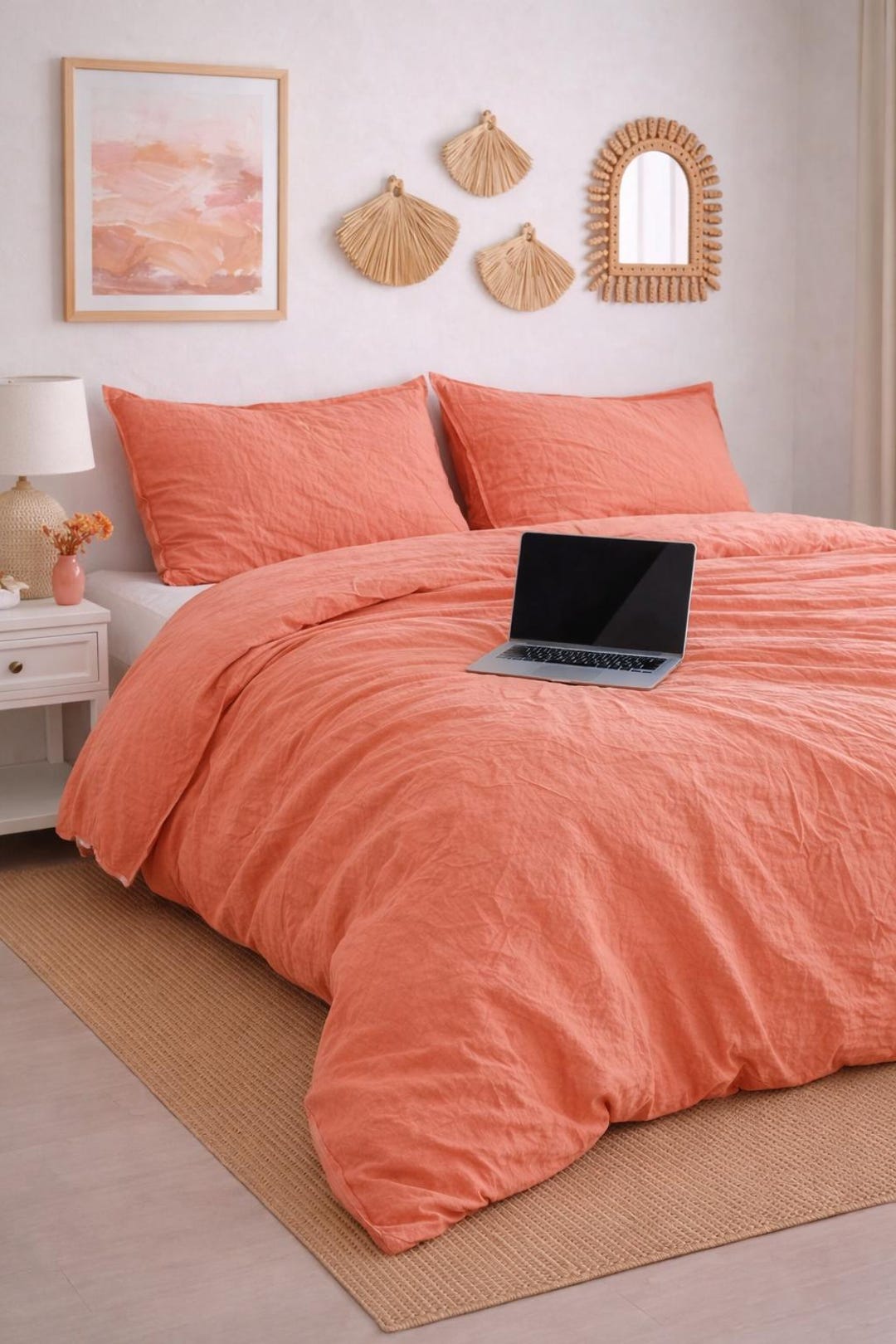 100% Linen Duvet Cover | Bohemian Bedding Set | Soft Boho Bed Cover ...