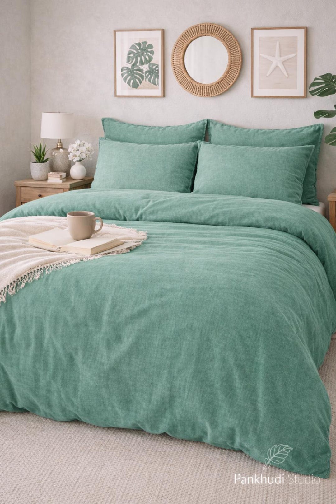 100% Linen Duvet Cover Set,luxury Boho Bed Cover | Zipper Closure With ...