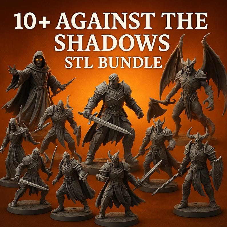 Dark Fantasy Miniature STL Bundle | Tabletop RPG Models (instant ...