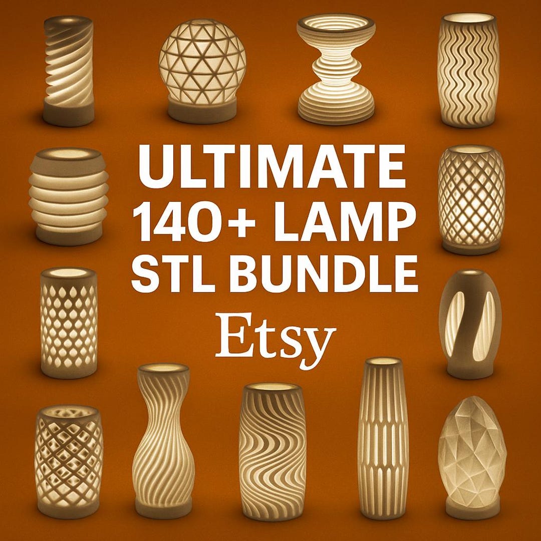 140+ Lamp STL Bundle | Modern 3D Printable Lamp Designs (digital ...