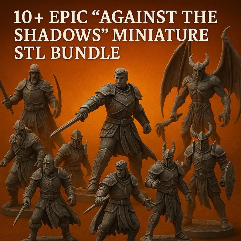 Dark Fantasy Miniature STL Bundle | Tabletop RPG Models (instant ...