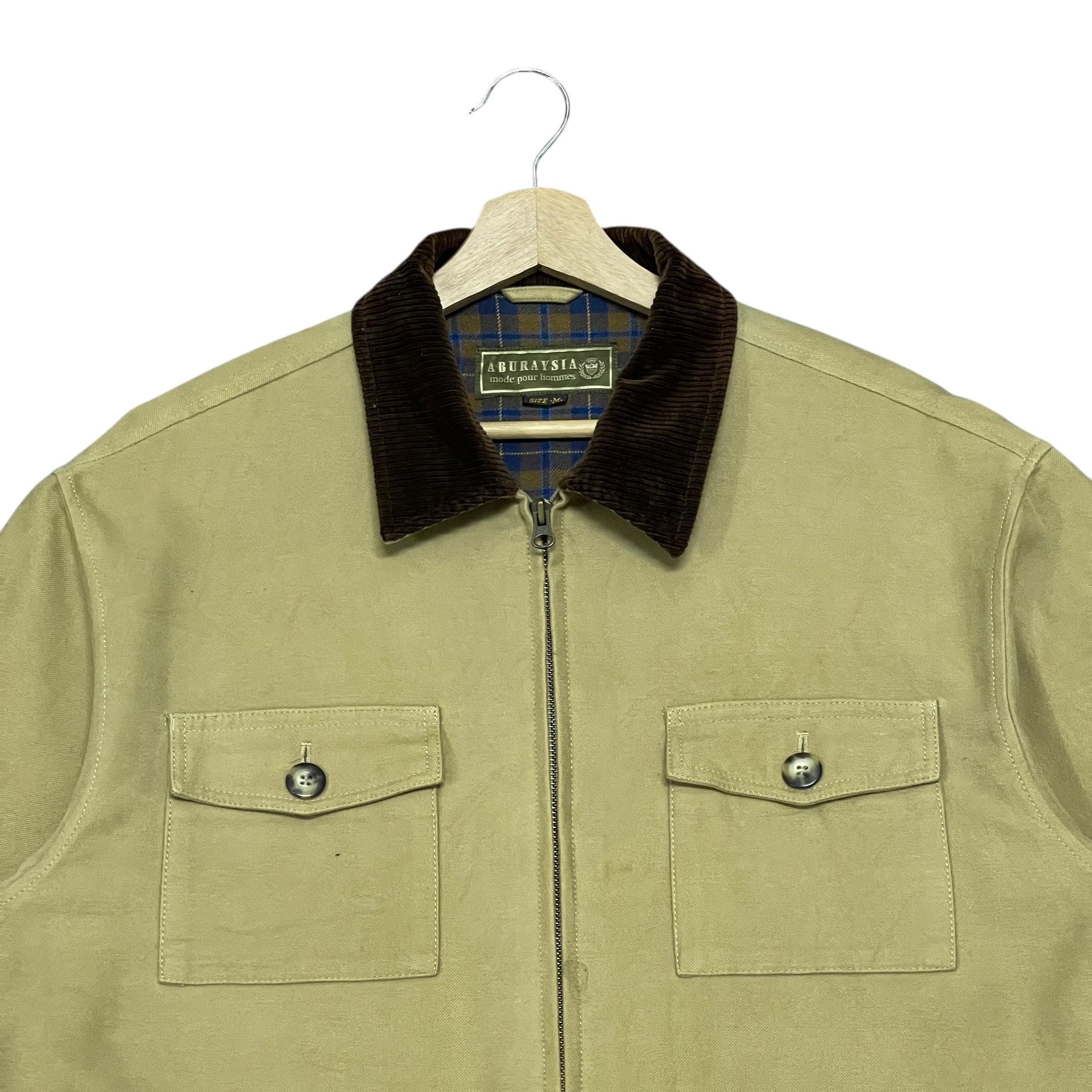 RARE!!! Vintage Aburaysia Japanese Brand Chore Jacket, Corduroy Collar ...