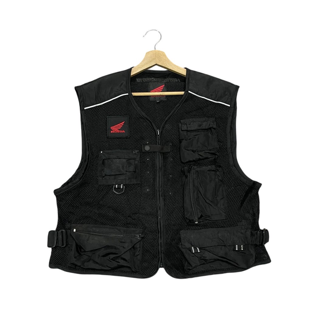 Vintage Honda Racing Utility Vest Black Tactical Multipocket Gear ...