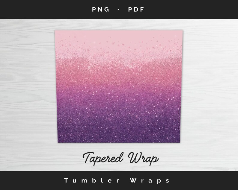 Pink Purple Glitter Tumbler Wrap • Ombre Sparkle Sublimation Design ...