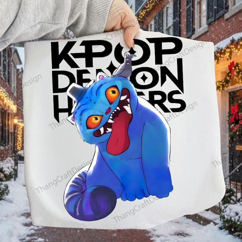 Kpop Demon Hunters Cat PNG, Blue Monster Cat Clipart, Funny Cute Cat ...