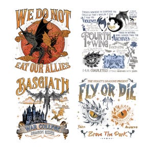 Fly of Die Fourth Wing Bundle Png: Basgiath War College Dragon Riders ...