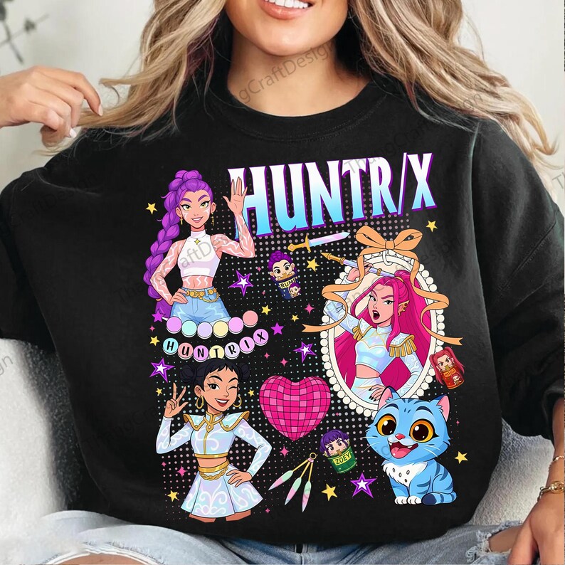 Huntrx Kpop Demon Hunters PNG, Rumi Mira Zoey Characters Clipart, Cute ...
