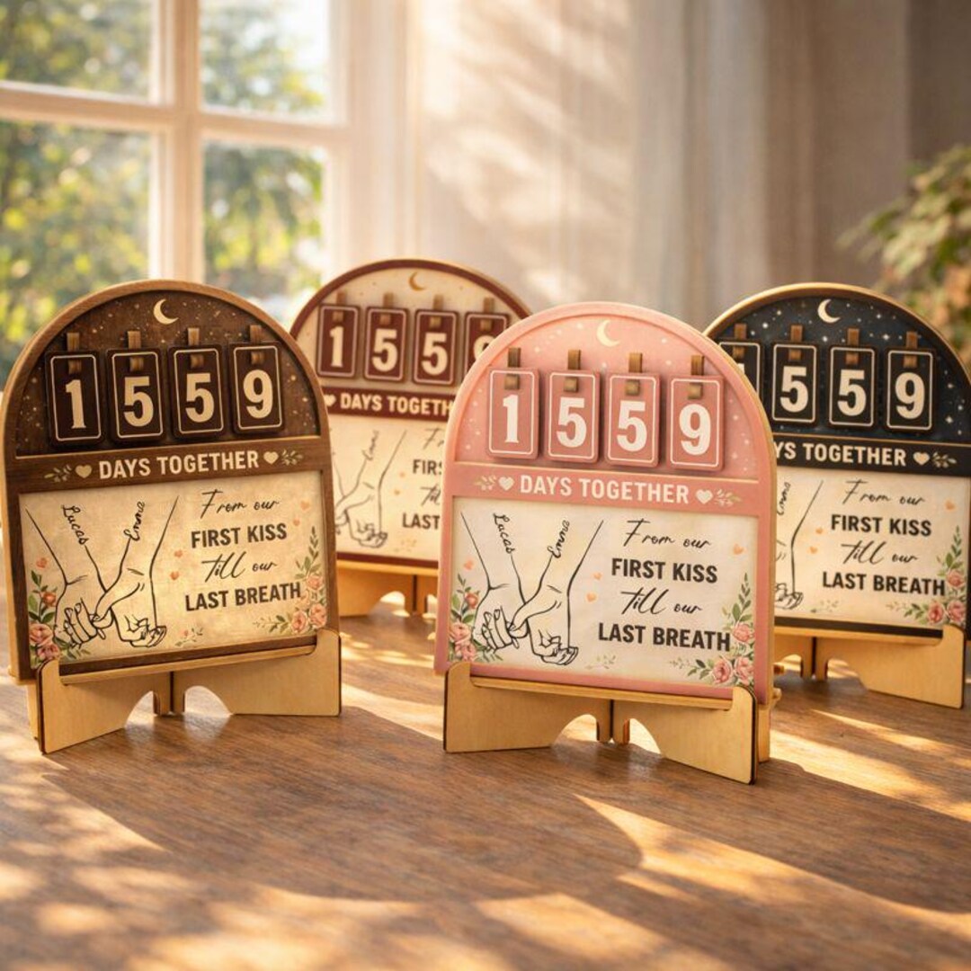 Personalized Days Together Tracker, Anniversary Gifts for Couples ...