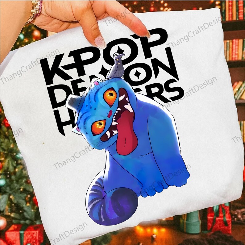 Kpop Demon Hunters Cat PNG, Blue Monster Cat Clipart, Funny Cute Cat ...