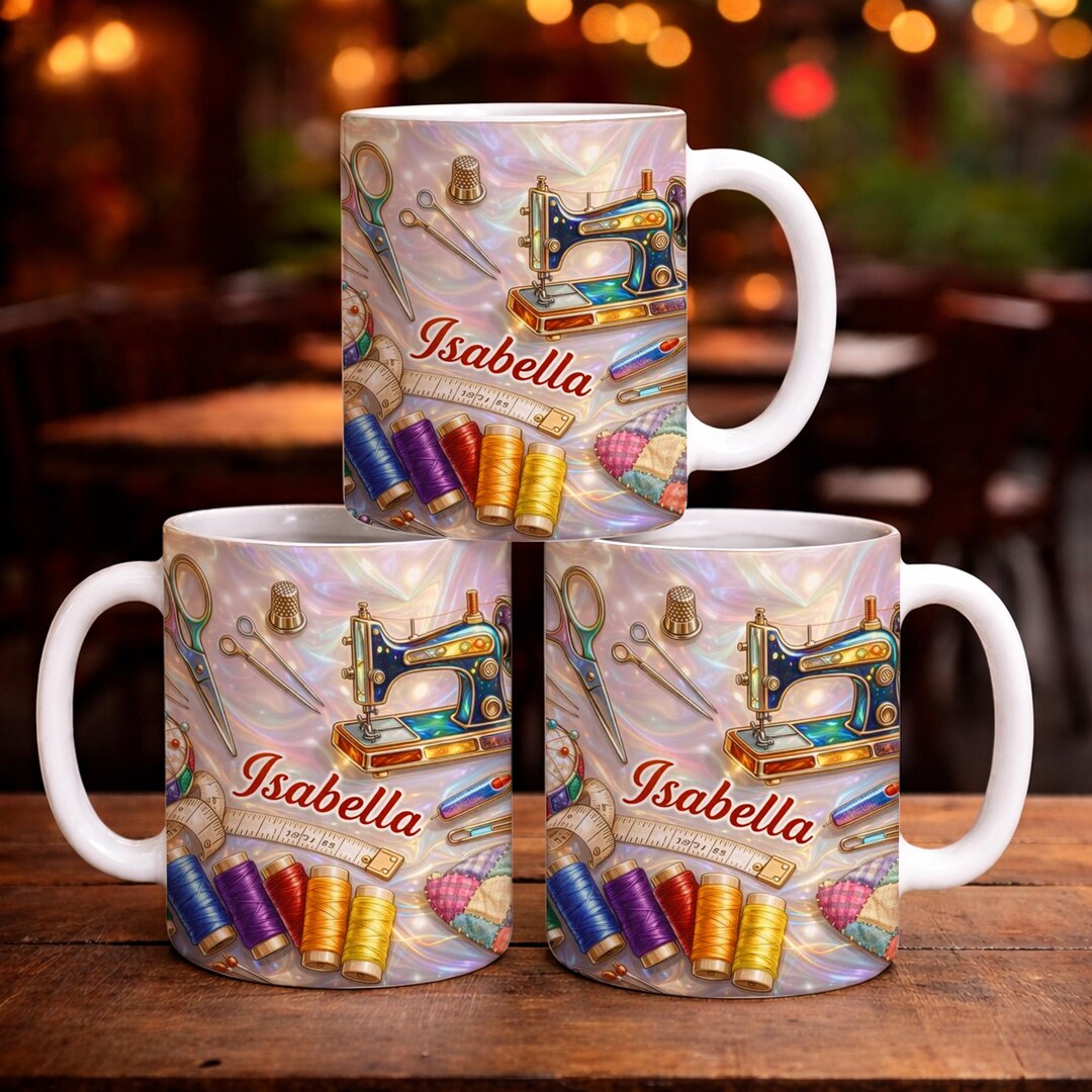 Personalized Sewing Mug, Custom Craft Gift, Sewing Stuff Accessories ...