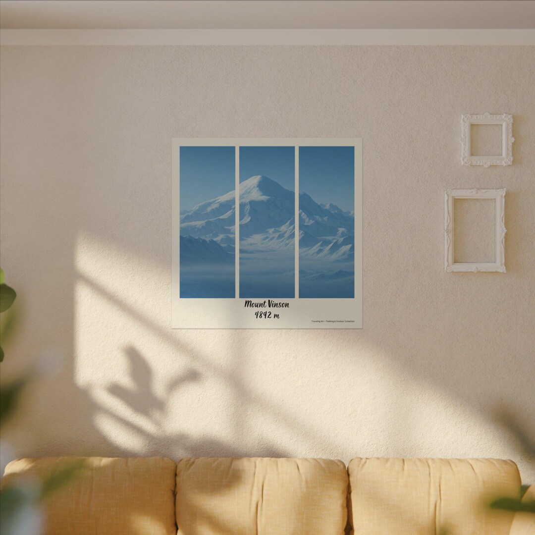 Mount Vinson 4892 M Triptych Mountain Art Canvas - Etsy