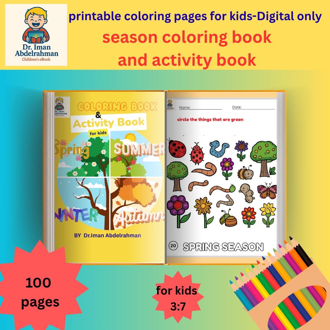 Four Seasons Coloring Book for Kids | Printable Activities | Preschool ...