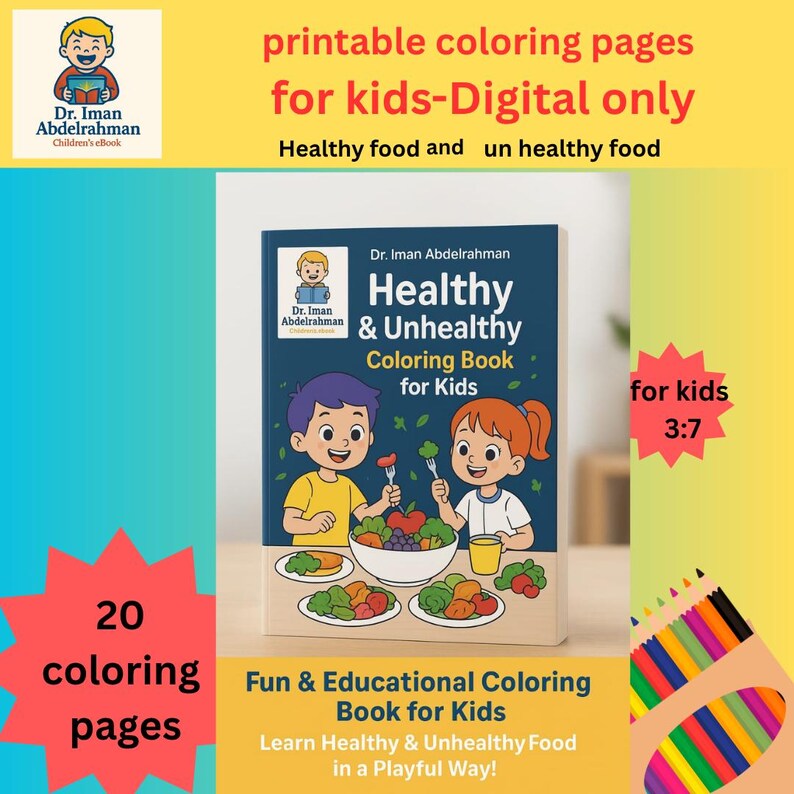 Kids Healthy Vs Unhealthy Food Coloring Activity Printable - Etsy