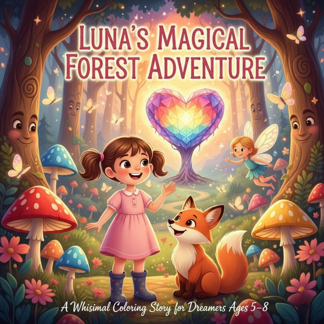 Luna's Magical Forest Adventure Coloring Book | Printable Storybook for ...