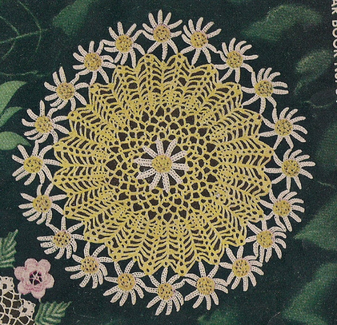 1949 Vintage Crochet Daisy Doily Pattern - Etsy