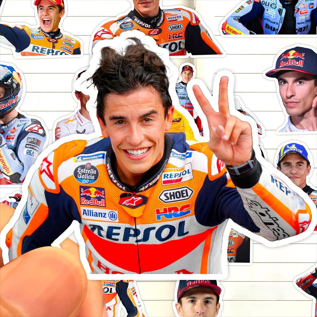 6pcs MOTOGP Marc Marquez Meme Sticker Trial Pack – Random Designs From ...