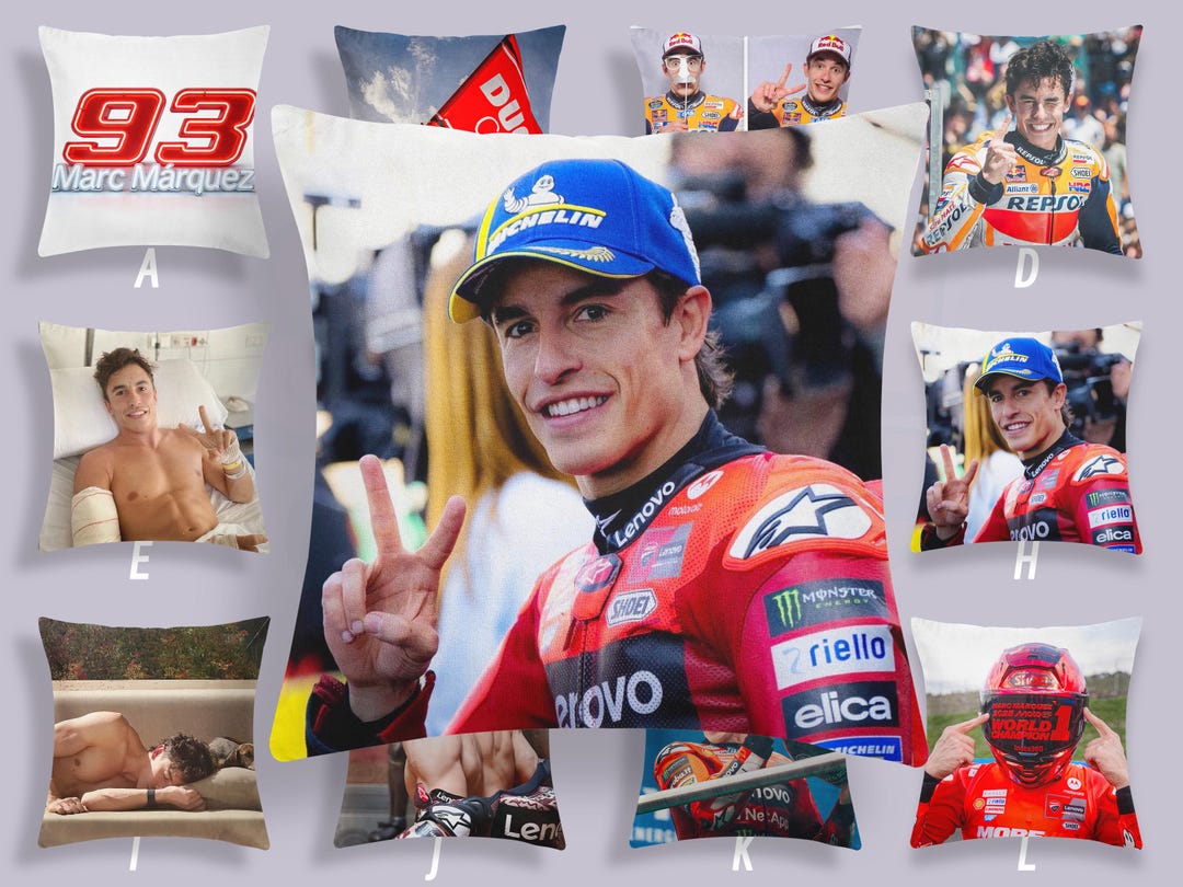 Marc Marquez Motogp Pillow Cover, Motorcycle Racing Cushion, Motorsport ...