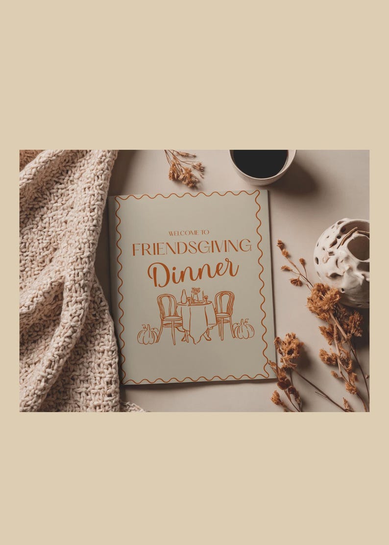 Friendsgiving Decor | Printable Poster | Thanksgiving Party Sign ...