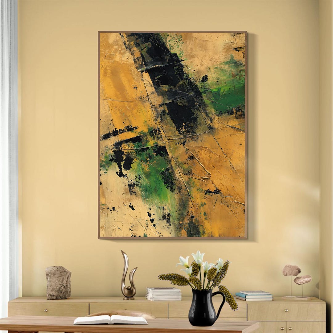 Original Abstract Hand Painted Oil Painting, Earth Tone Textured Canvas ...