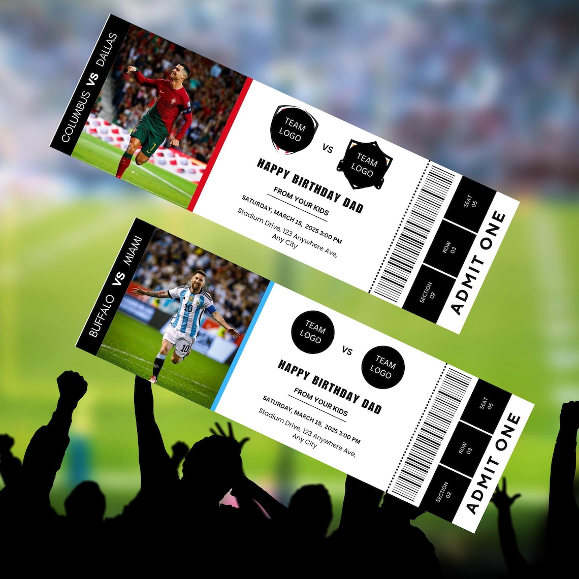 Editable Soccer Ticket Template: Custom Birthday Invitation & Gift ...