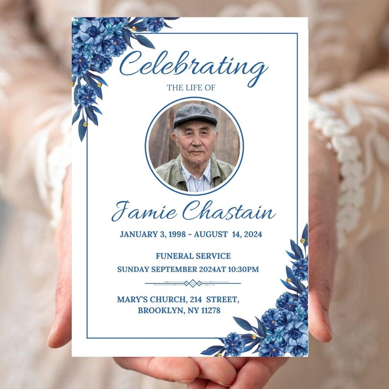 Editable Funeral Invitation Template: Celebration of Life Evite ...