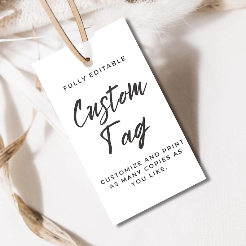 Editable Calligraphy Gift Tag Template | Minimalist Favor Label ...