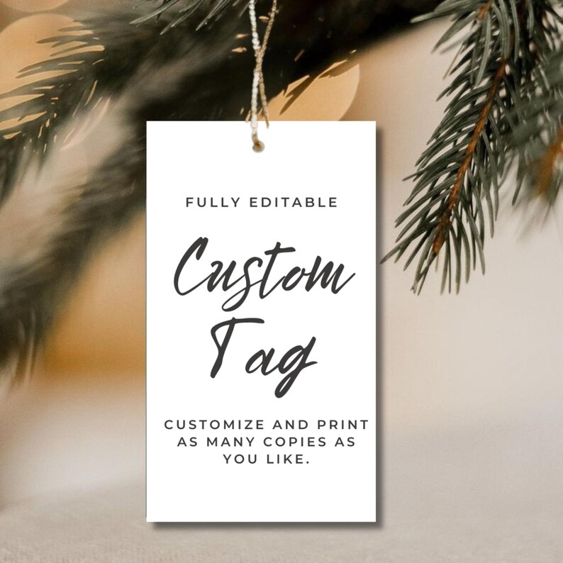 Editable Calligraphy Gift Tag Template | Minimalist Favor Label ...