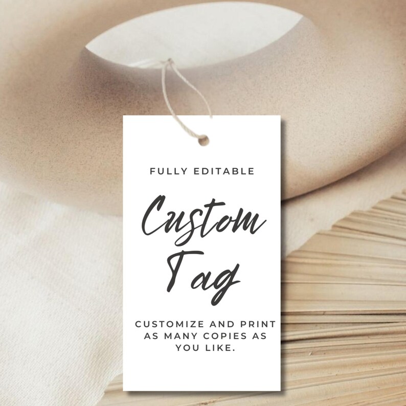 Editable Calligraphy Gift Tag Template | Minimalist Favor Label ...