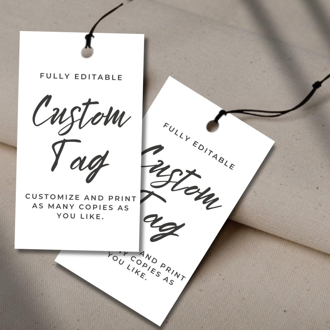 Editable Tags Template | Printable Gift Tag Label | Custom Calligraphy ...