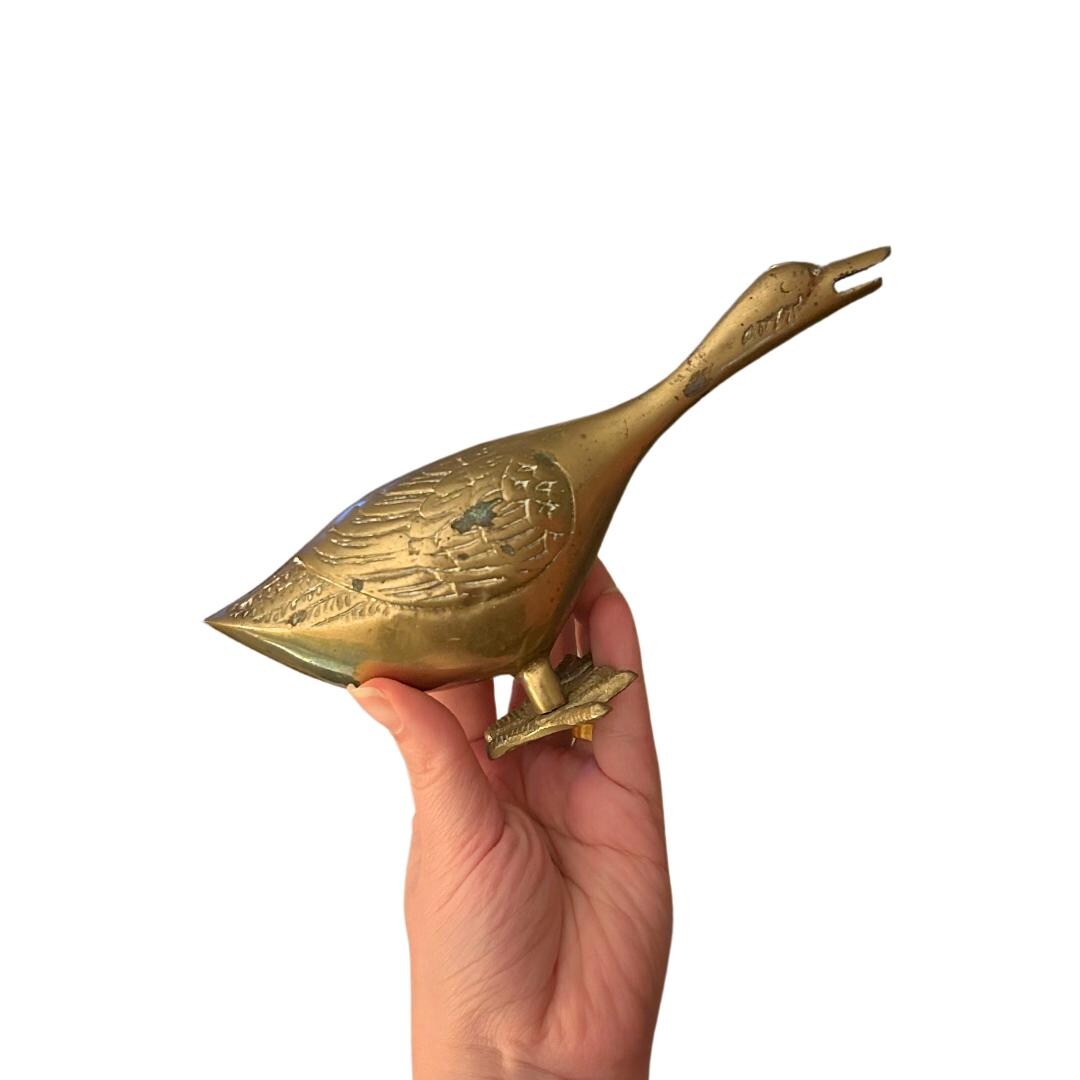 Vintage Brass Goose Figure / Leonard Solid Brass Collection - Etsy